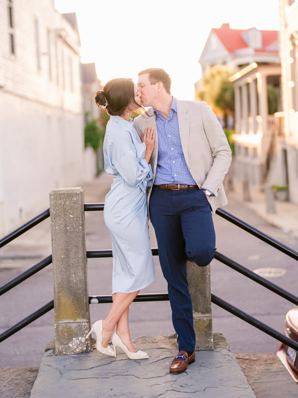 Engagement Photos at Rainbow Row in Charleston, South Carolina